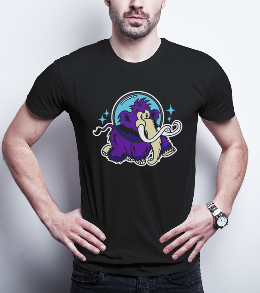 Erie Seawolves Moon Mammoths Retro Space T-Shirt