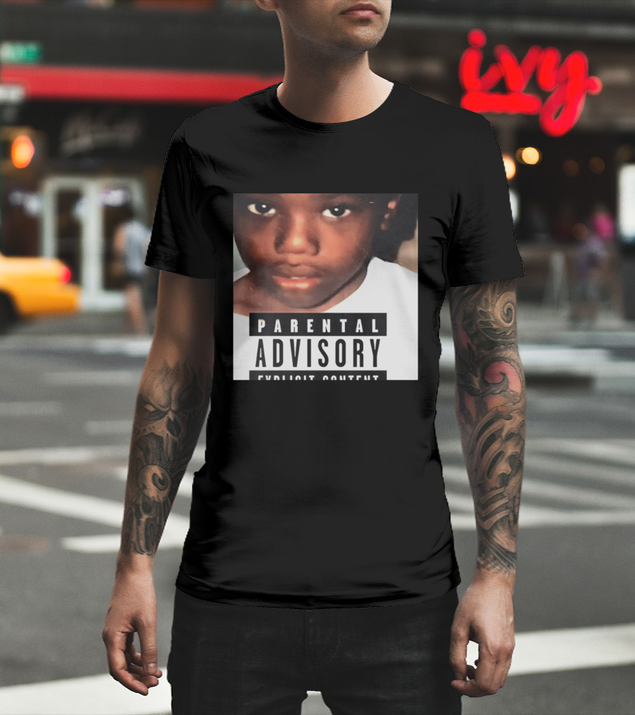 Parental Advisory Explicit Content Young Boy Image T-Shirt