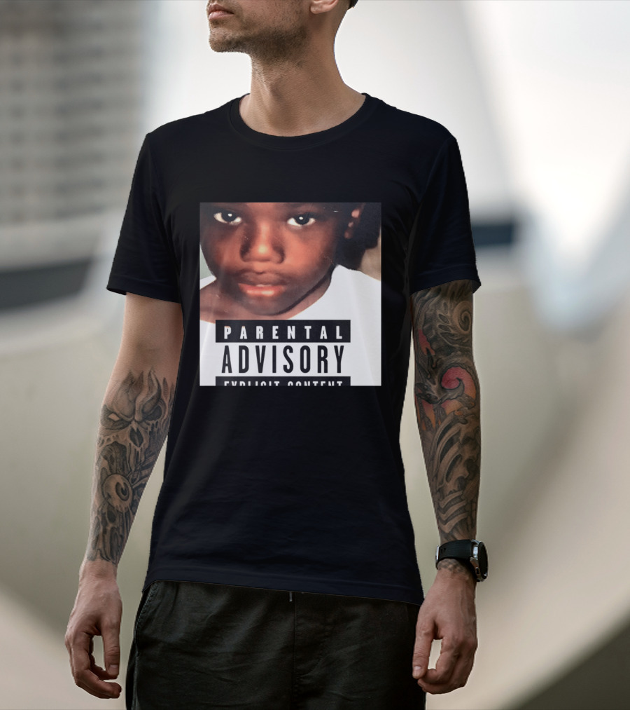 Parental Advisory Explicit Content Young Boy Image T-Shirt