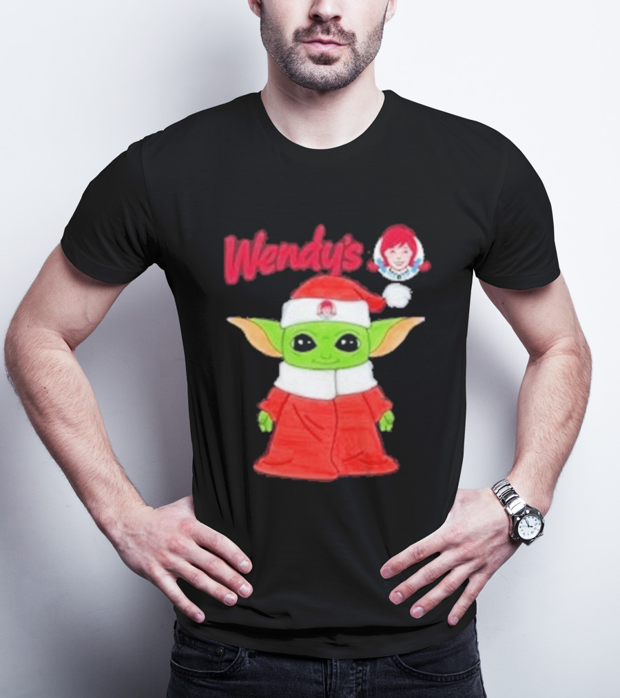 Wendy's Baby Yoda Santa Christmas T-Shirt