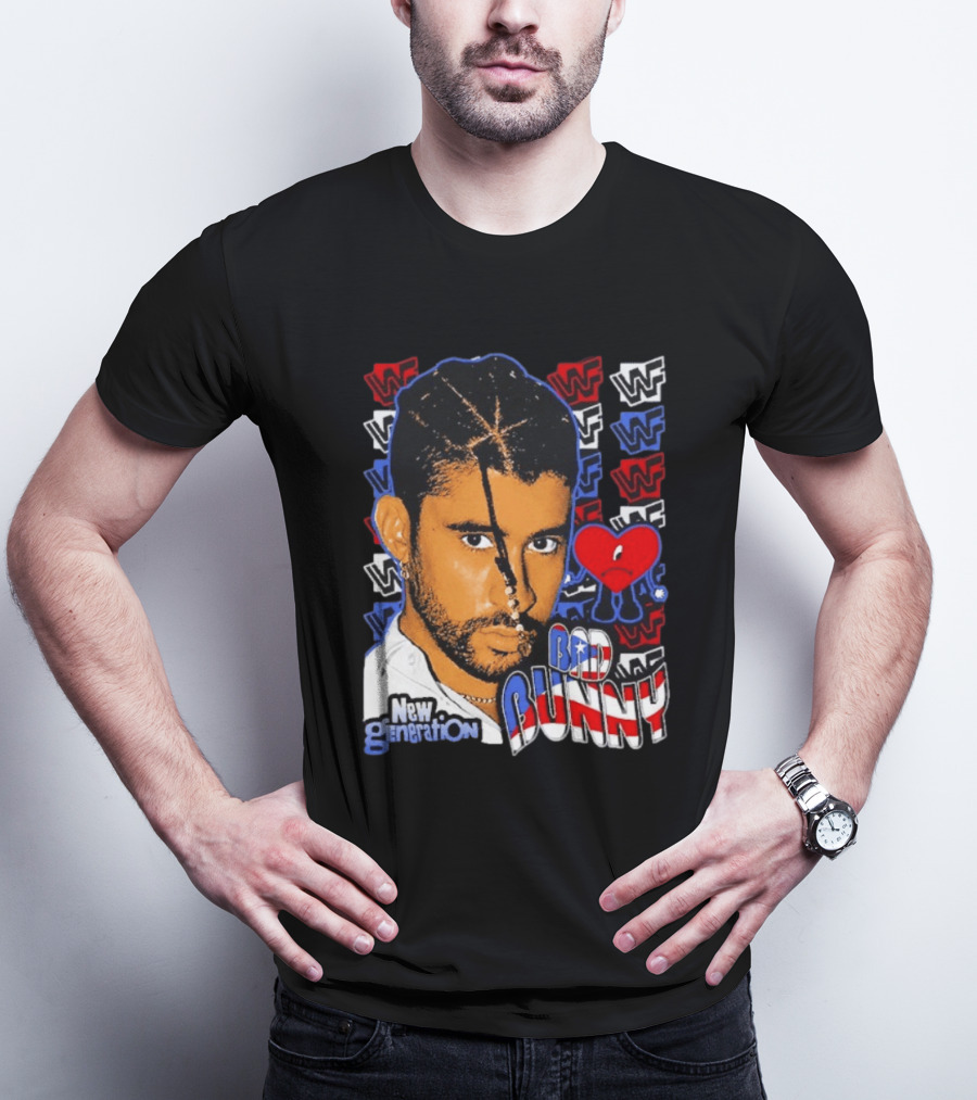 Bad Bunny New Generation WWF Heart T-Shirt
