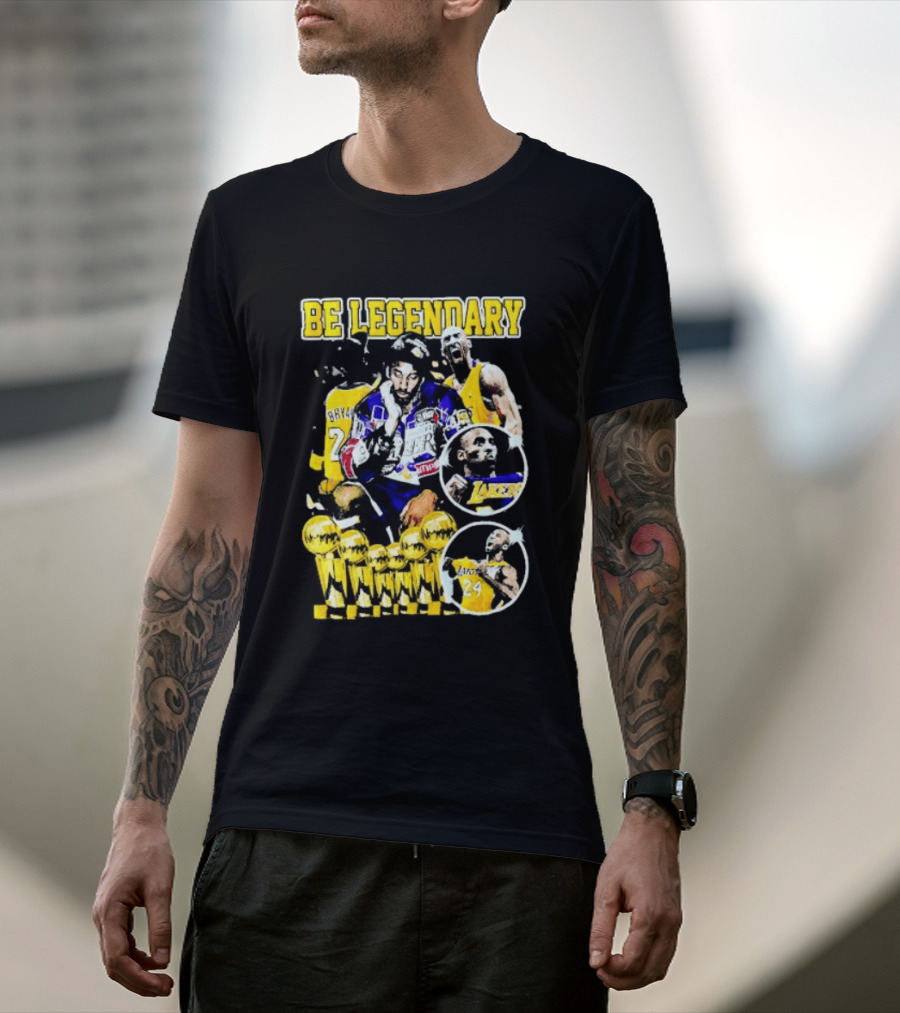 Be Legendary Kobe Bryant Los Angeles Lakers Basketball Trophies T-Shirt