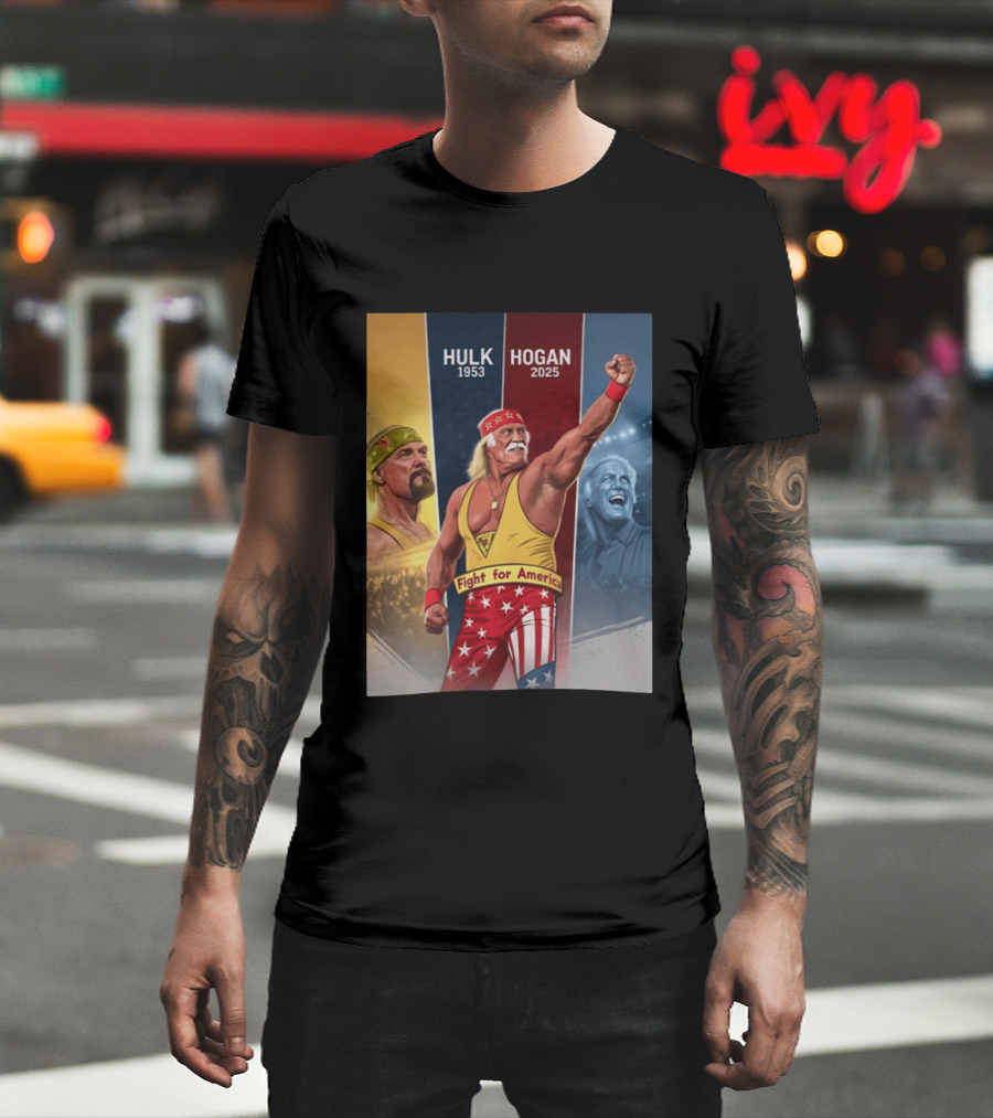 Hulk Hogan Fight For America 1953 2025 T-Shirt