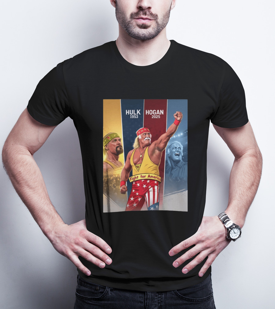 Hulk Hogan Fight For America 1953 2025 T-Shirt