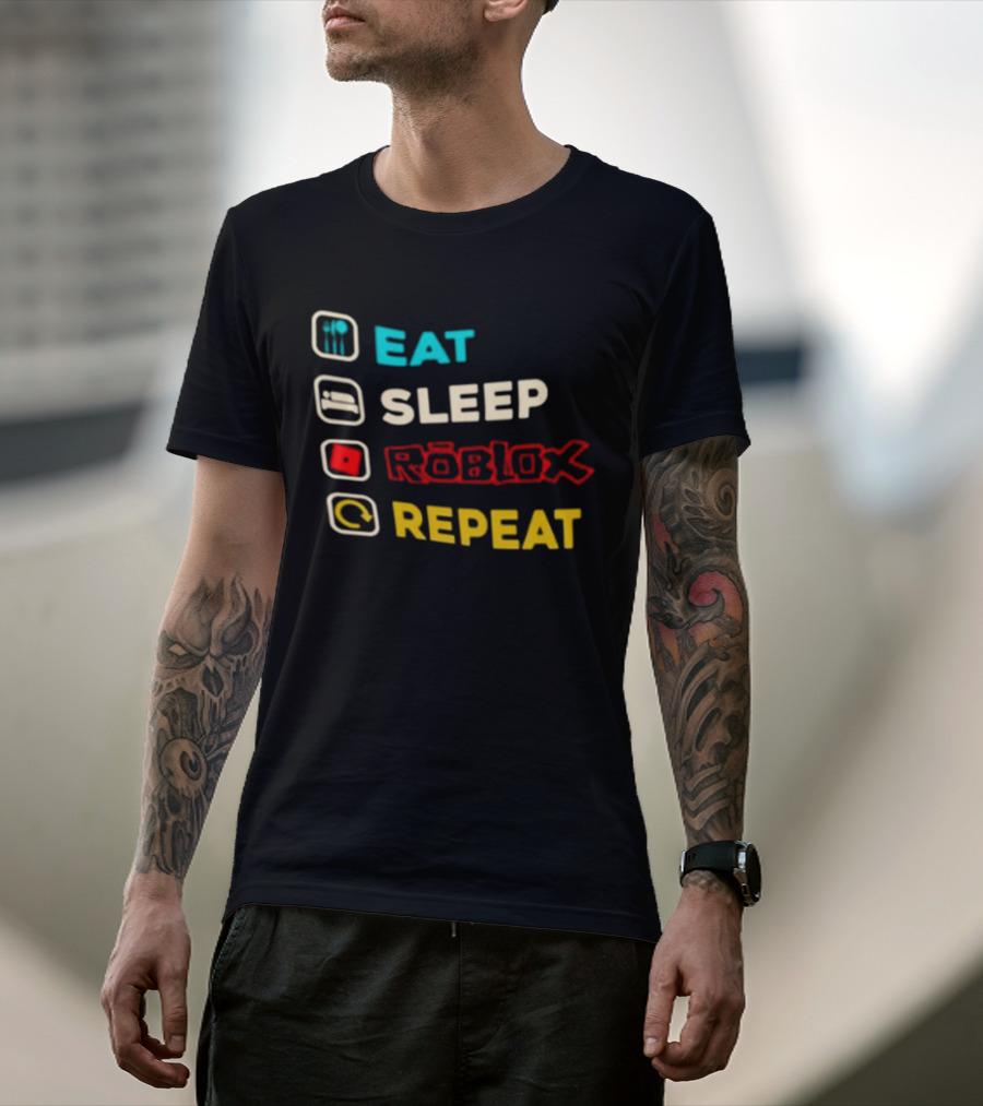 Eat Sleep Roblox Repeat Gaming Lifestyle Fun T-Shirt