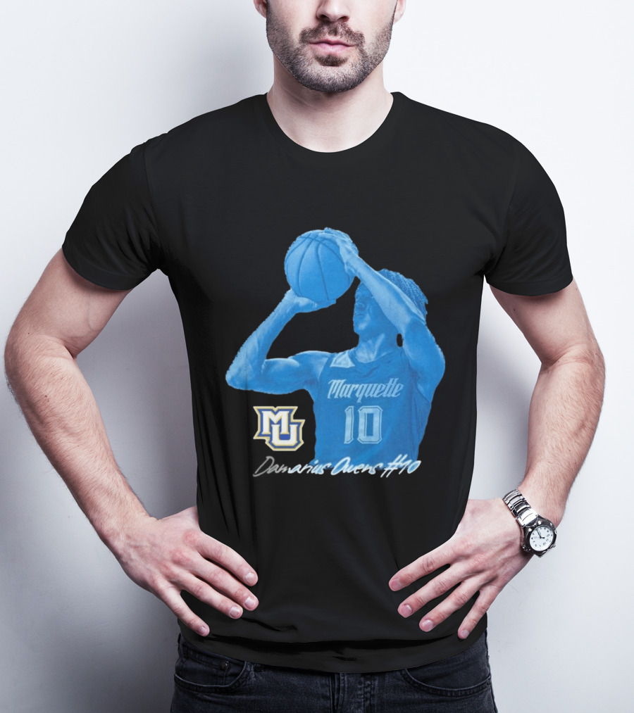 Marquette Golden Eagles MU Damarius Owens #10 Basketball T-Shirt