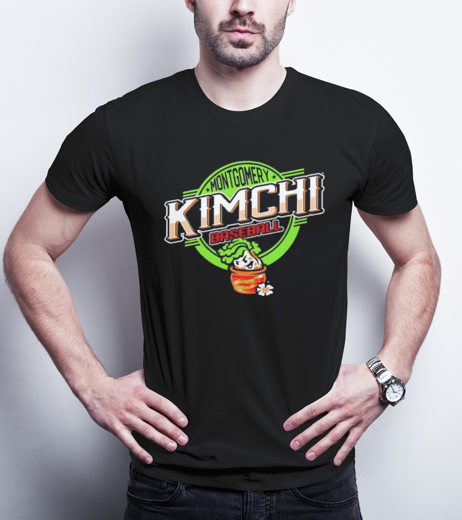 Montgomery Kimchi Baseball Korean Pickle Bowl Green Circle T-Shirt