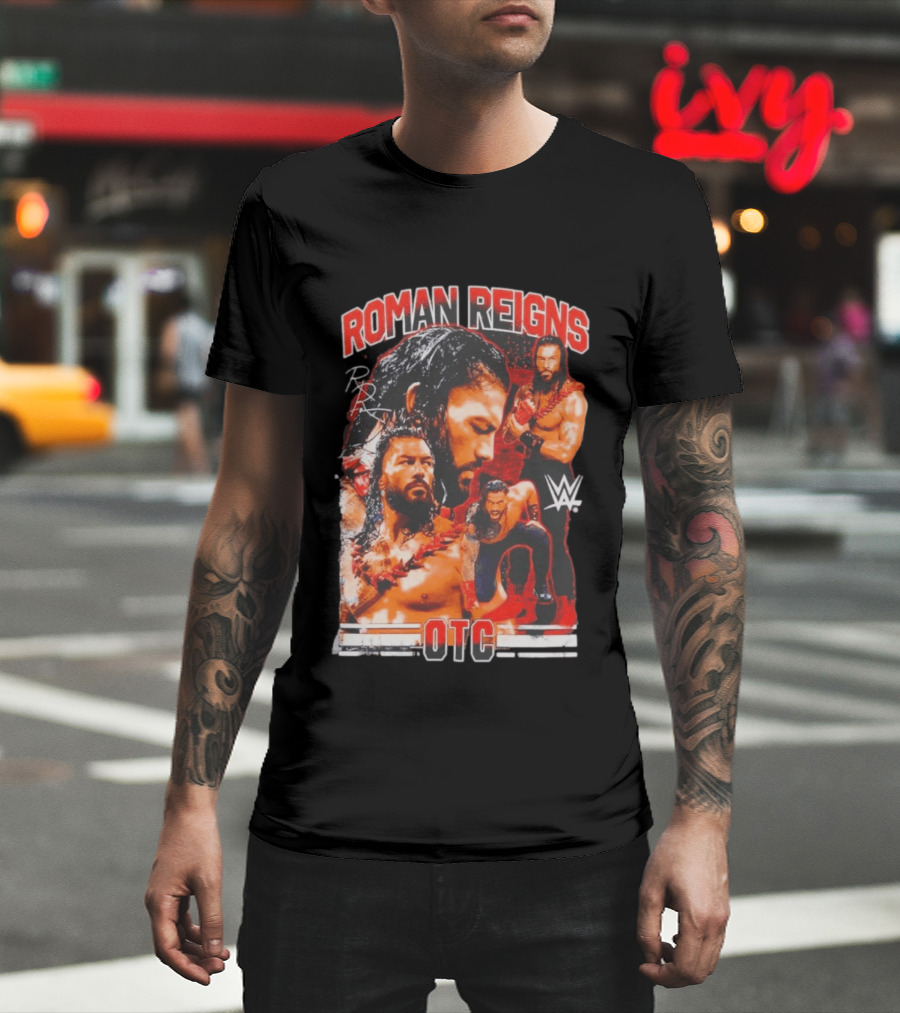 Roman Reigns WWE OTC Collage Wrestling Superstar WWE T-Shirt