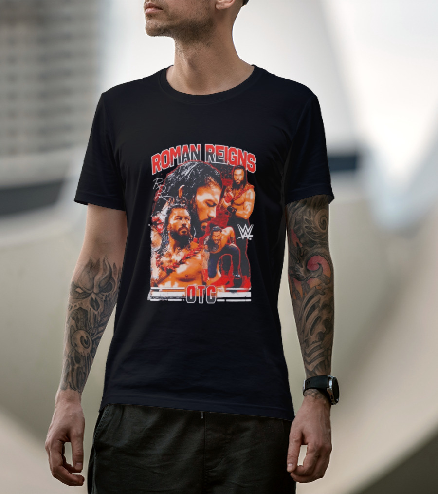 Roman Reigns WWE OTC Collage Wrestling Superstar WWE T-Shirt