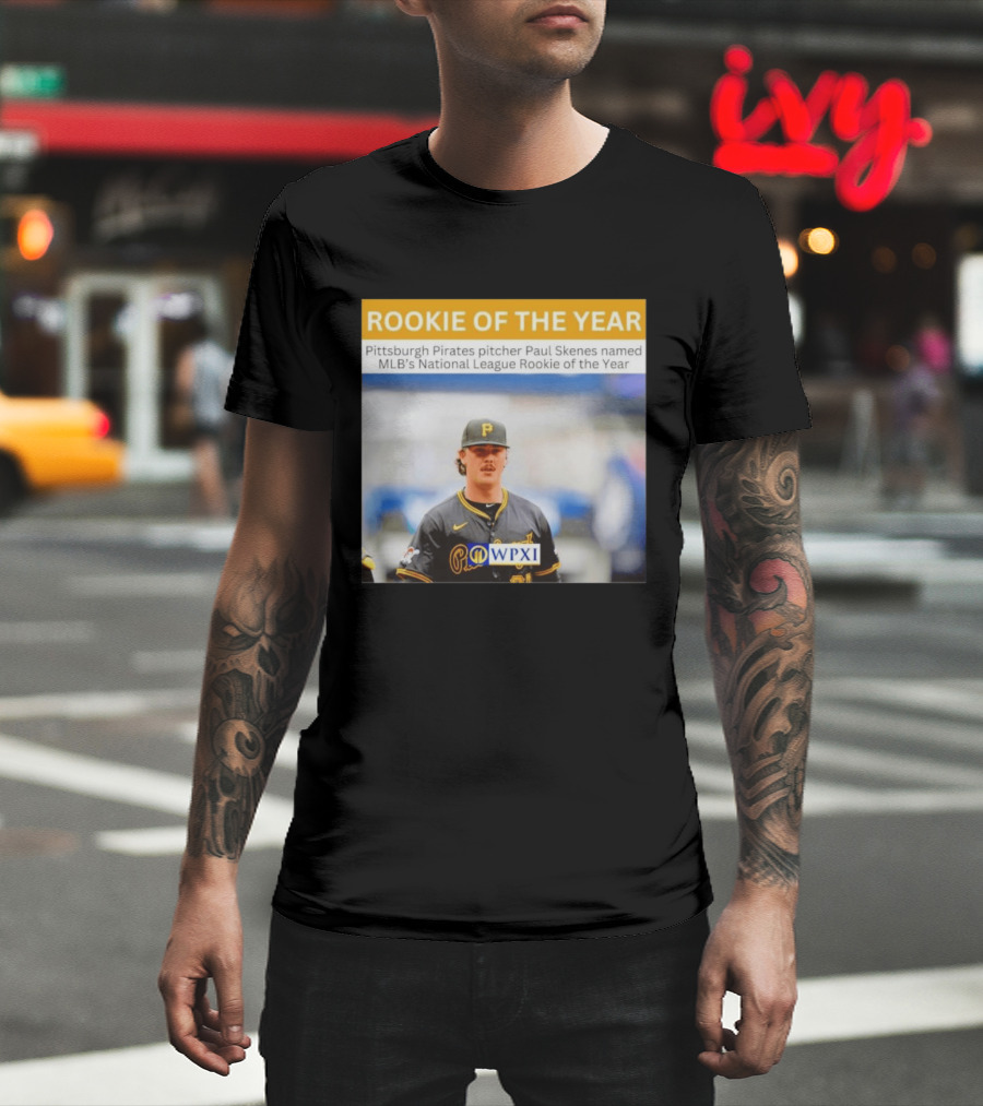 Rookie Of The Year Pittsburgh Pirates Pitcher Paul Skenes National League Award WPXI T-Shirt