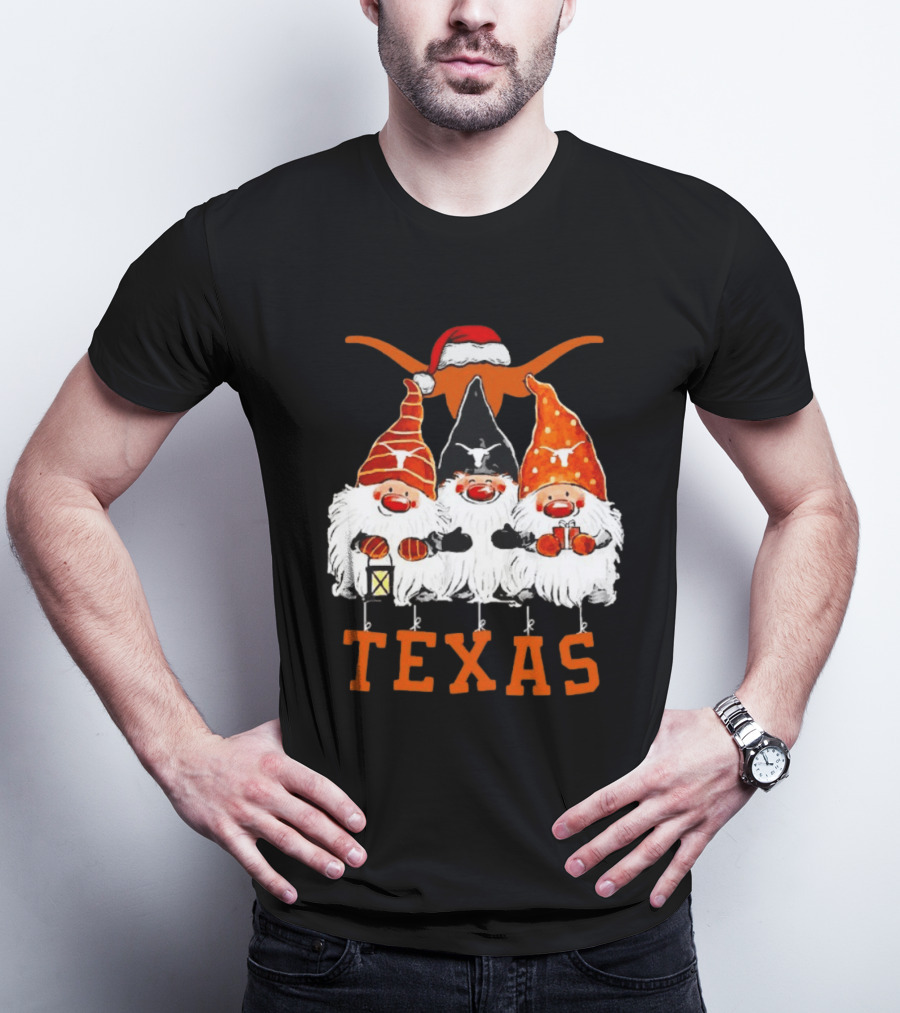 Texas Longhorns Christmas Gnomes Festive Decor T-Shirt