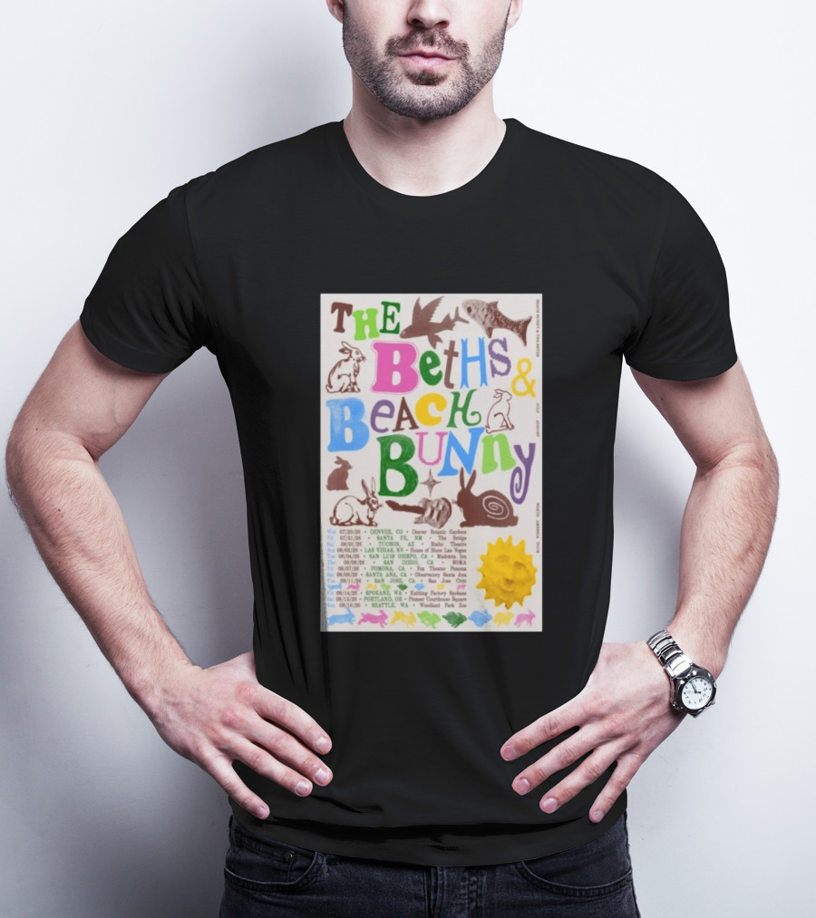 The Beths Beach Bunny North America Tour 2026 Denver Santa Fe Tucson Seattle T-Shirt