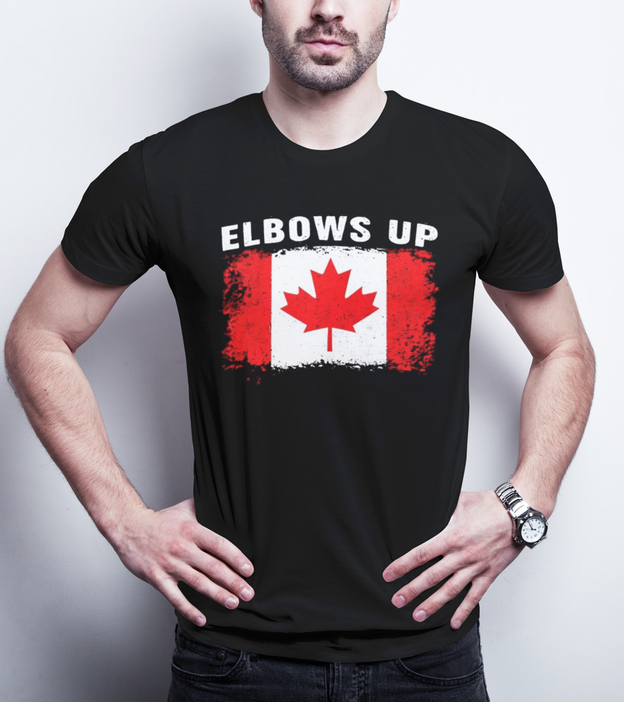 Elbows Up Canada Flag Maple Leaf T-Shirt