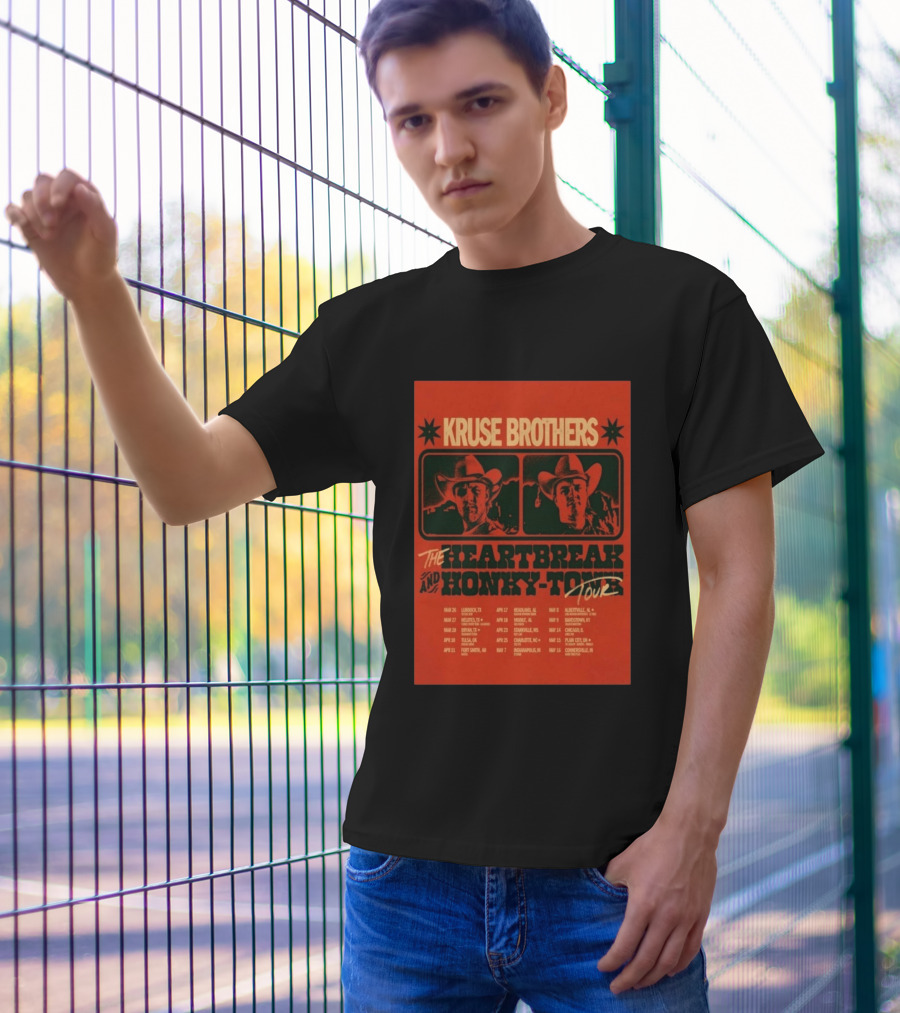 Kruse Brothers Heartbreak And Honky Tonk Tour 2026 Concert Dates T-Shirt