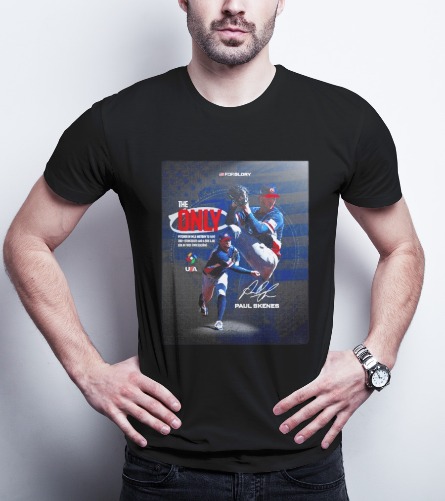 FORGLORY USA Baseball Paul Skenes The Only Pitcher In MLB History 380 Strikeouts And Sub 3.00 ERA T-Shirt