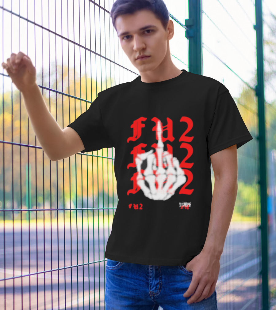FU2 Middle Finger Three 6 Mafia Master Of Evil T-Shirt