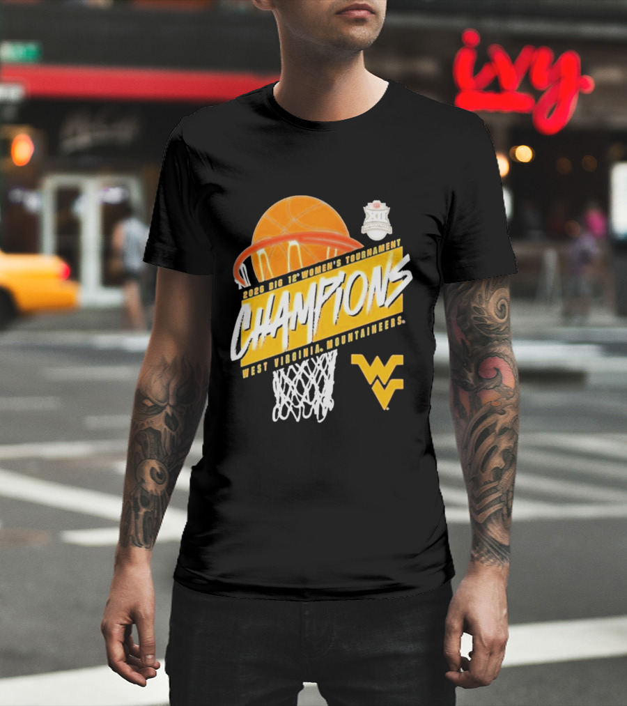 2026 Big 12 Women's Tournament Champions West Virginia Mountaineers Basketball T-Shirt
