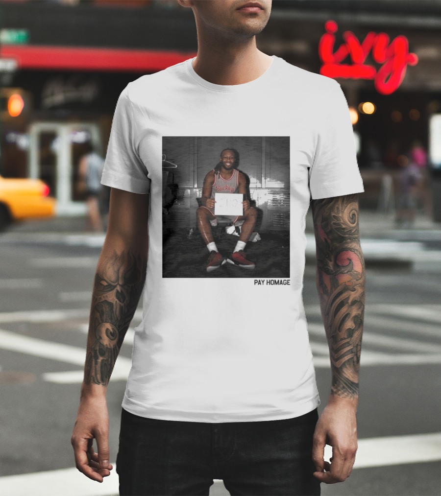Buckeye Jersey Bruce Thornton 110 Pay Homage Locker Room T-Shirt