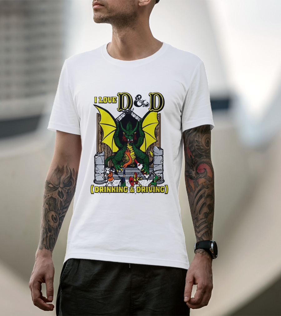 I Love D&D Drinking & Driving Dragon T-Shirt
