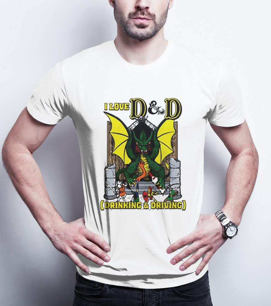 I Love D&D Drinking & Driving Dragon T-Shirt