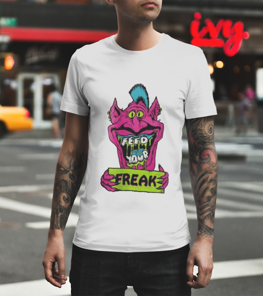 Feed Your Freak Monster Old School Psychedelic Punk T-Shirt