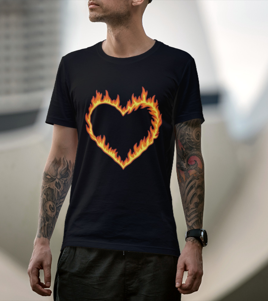 High Potential Morgan Croft Fire Heart Flame T-Shirt