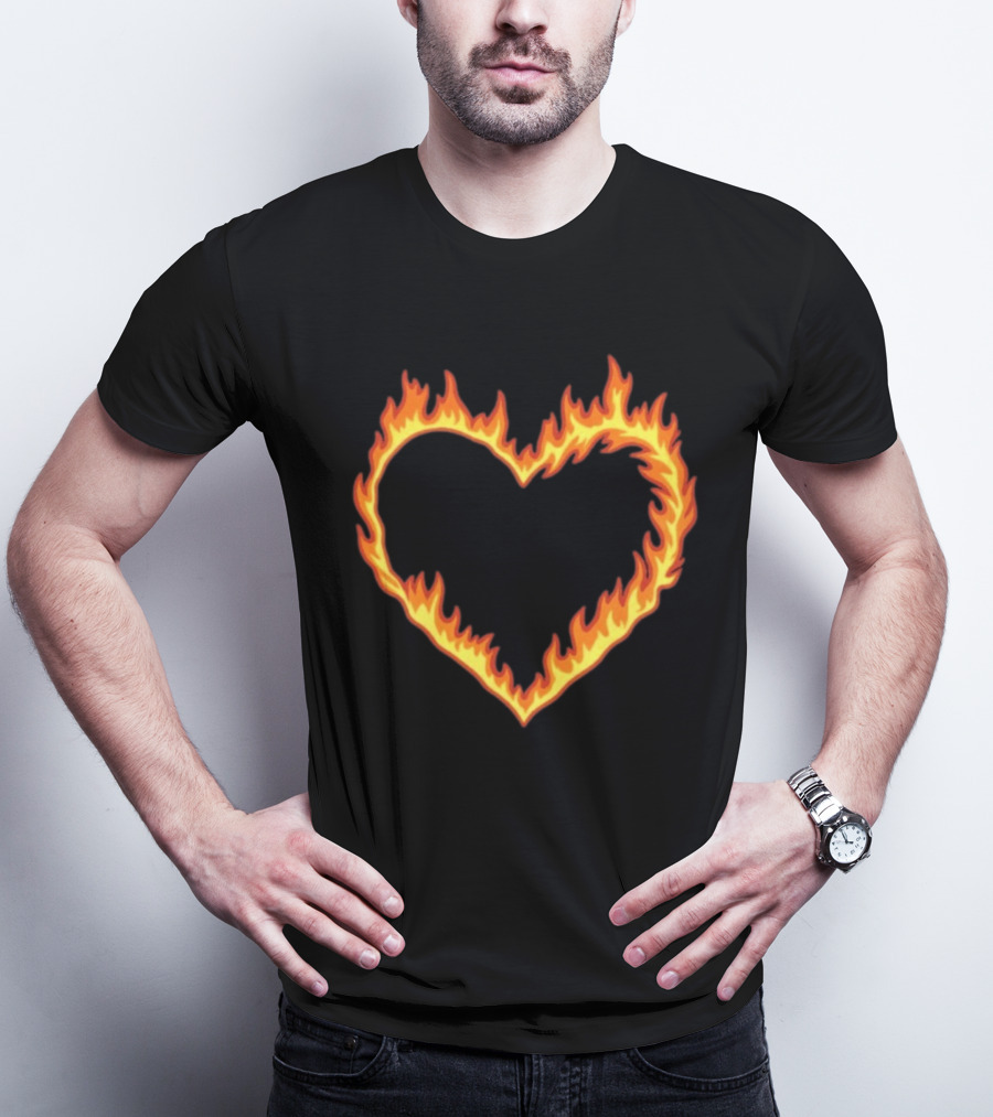 High Potential Morgan Croft Fire Heart Flame T-Shirt