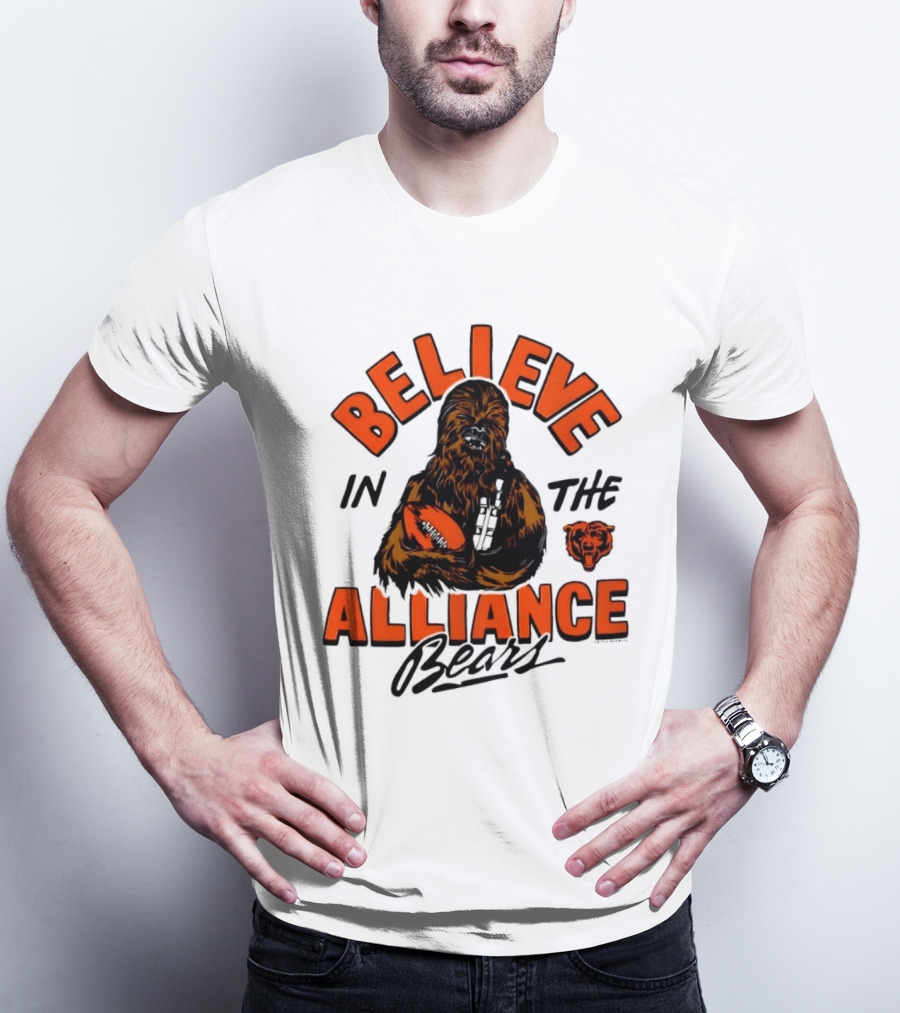 Believe In The Alliance Chicago Bears Star Wars Chewbacca T-Shirt
