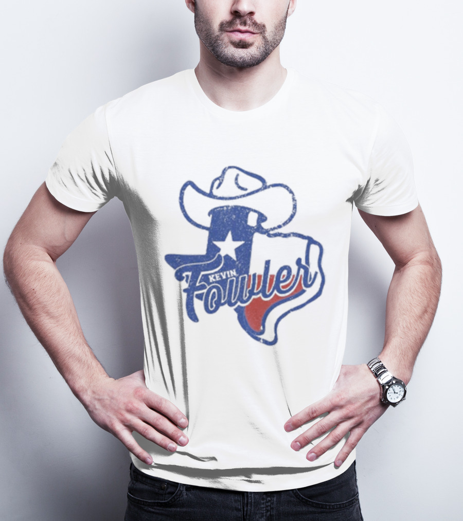 Kevin Fowler Texas Outline Hat Cowboy Star T-Shirt
