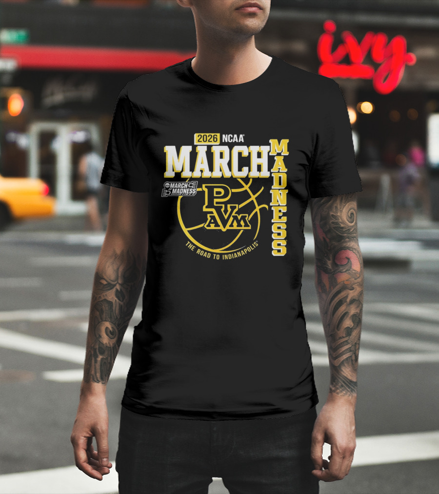 2026 NCAA March Madness Prairie View A&M Panthers The Road To Indianapolis T-Shirt