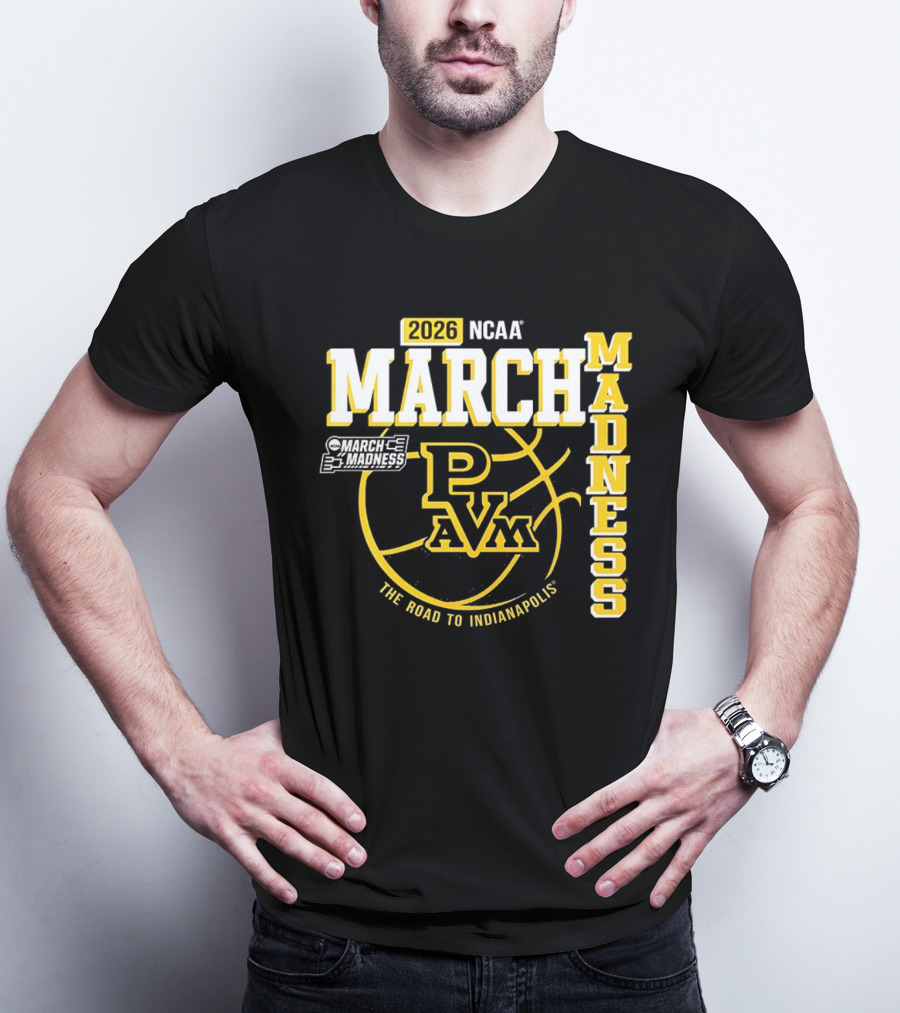 2026 NCAA March Madness Prairie View A&M Panthers The Road To Indianapolis T-Shirt