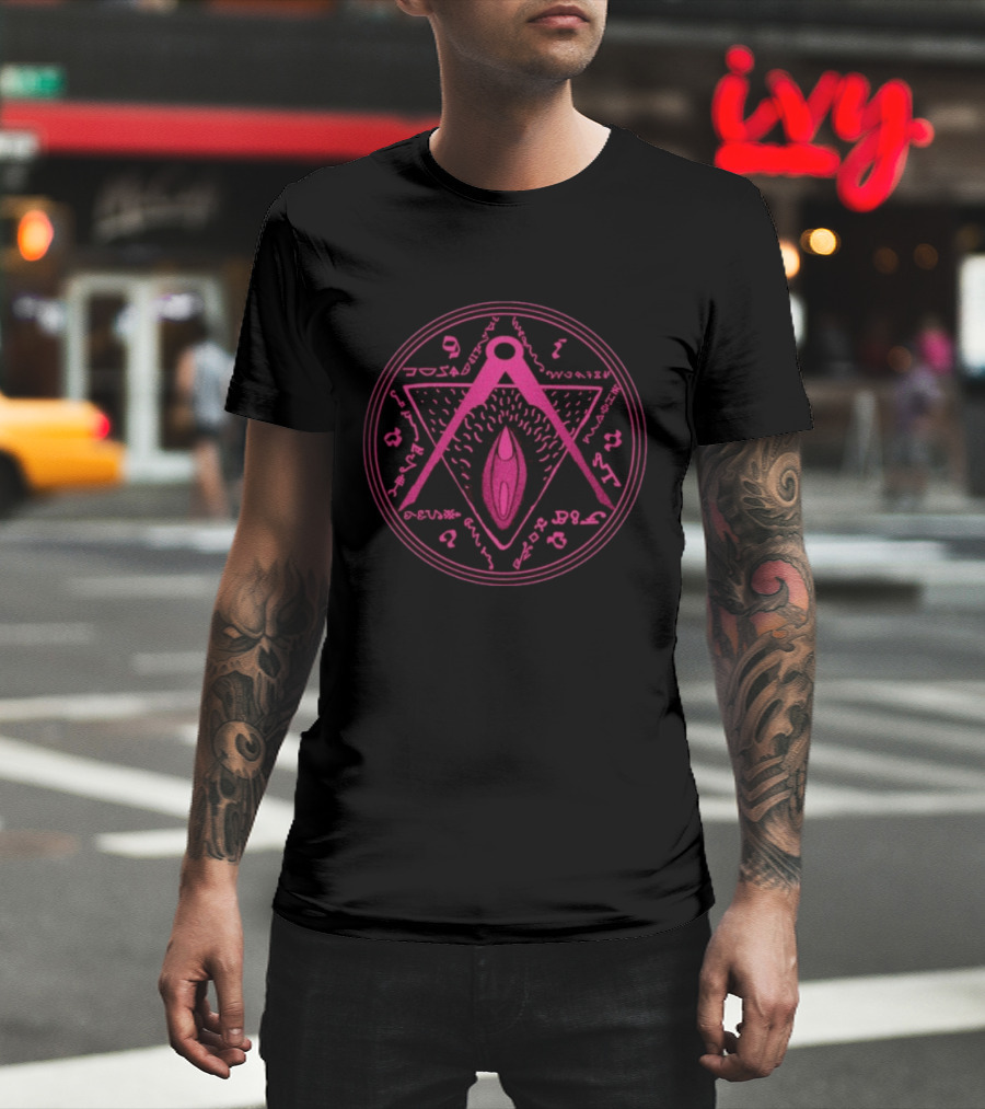 Vaginal Talisman Pink Symbol Mystic Circle T-Shirt