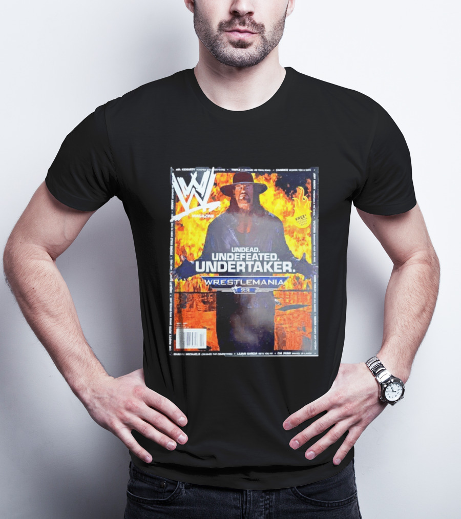 WWE Undead Undefeated Undertaker Wrestlemania 23 Magazine Cover T-Shirt