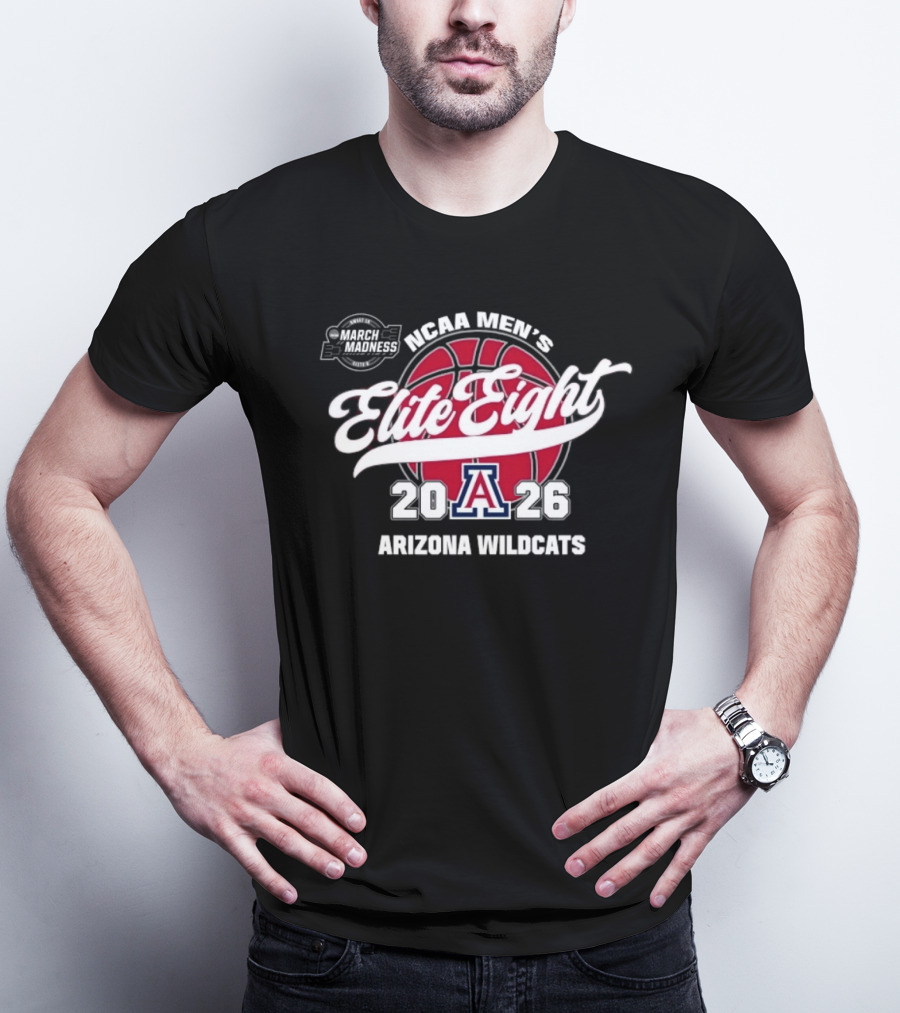 NCAA Men's March Madness Elite Eight 2026 Arizona Wildcats Basketball T-Shirt