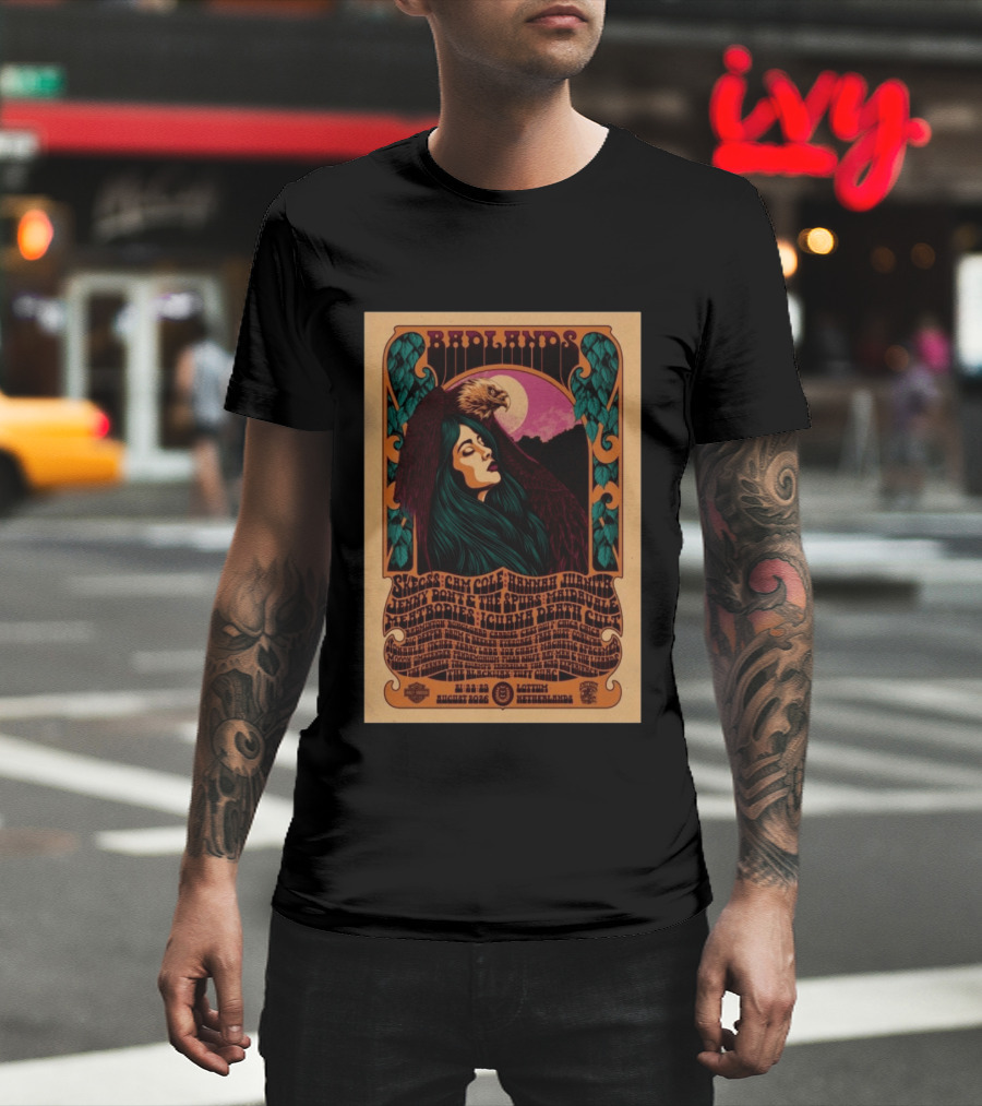 Badlands Festival 2026 Lottum Netherlands Skeegs Cam Cole Hannah Williams Jerry Dovey The Spims Halfbirdie Livid Bodies Chinch Death Cult T-Shirt
