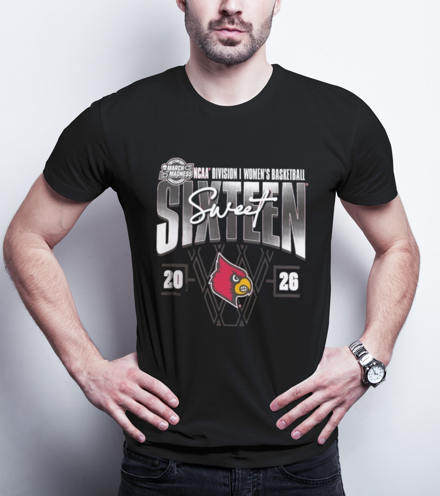 Louisville Cardinals 2026 NCAA Women's Basketball March Madness Sweet Sixteen T-Shirt