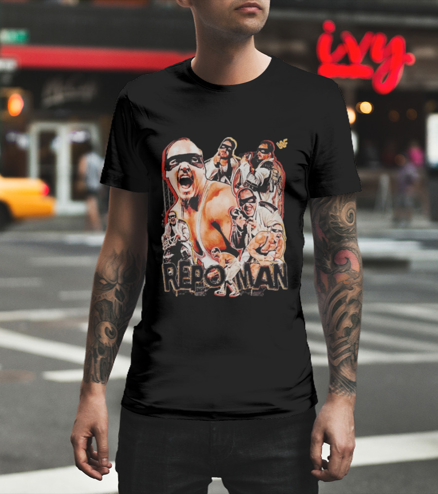 Repo Man Barry Darsow WWF Wrestler Collage T-Shirt