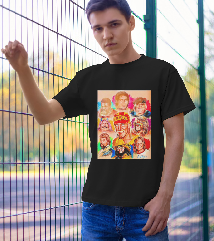 WWF Legends Hulk Hogan Andre The Giant Randy Savage Ultimate Warrior T-Shirt