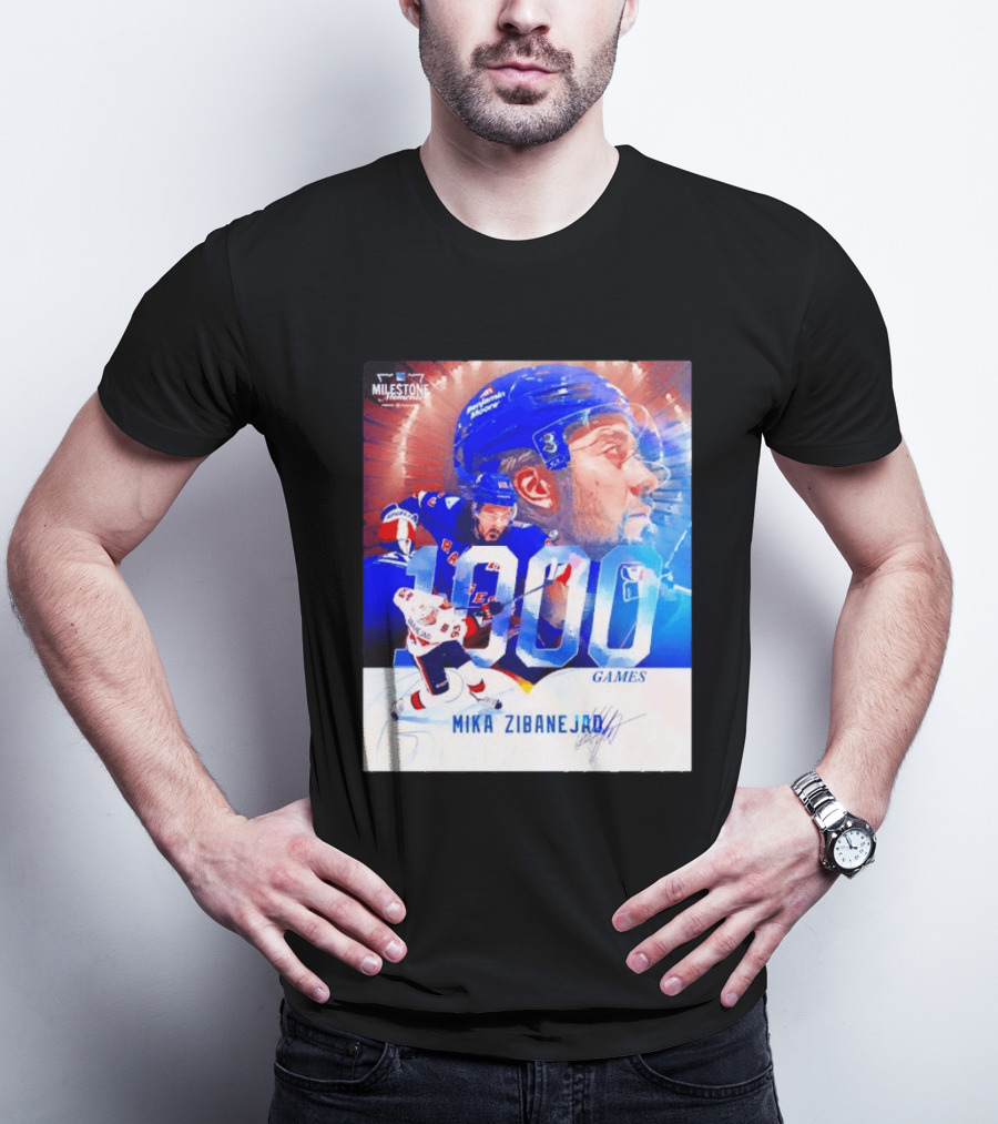 Mika Zibanejad New York Rangers 1000 Games Milestone NHL Career Celebration T-Shirt