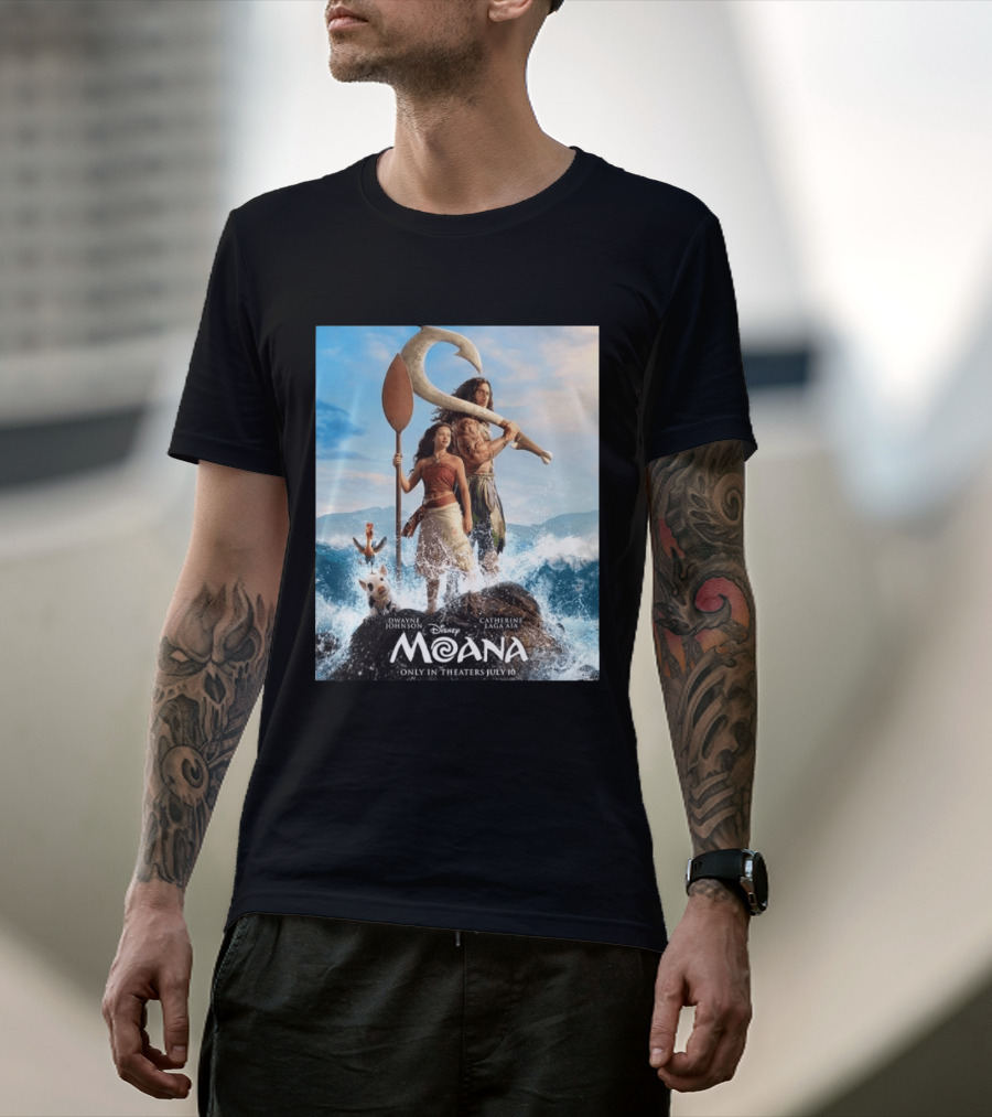 Dwayne Johnson And Catherine Laga'aia In Disney's Moana Live Action July 10 T-Shirt