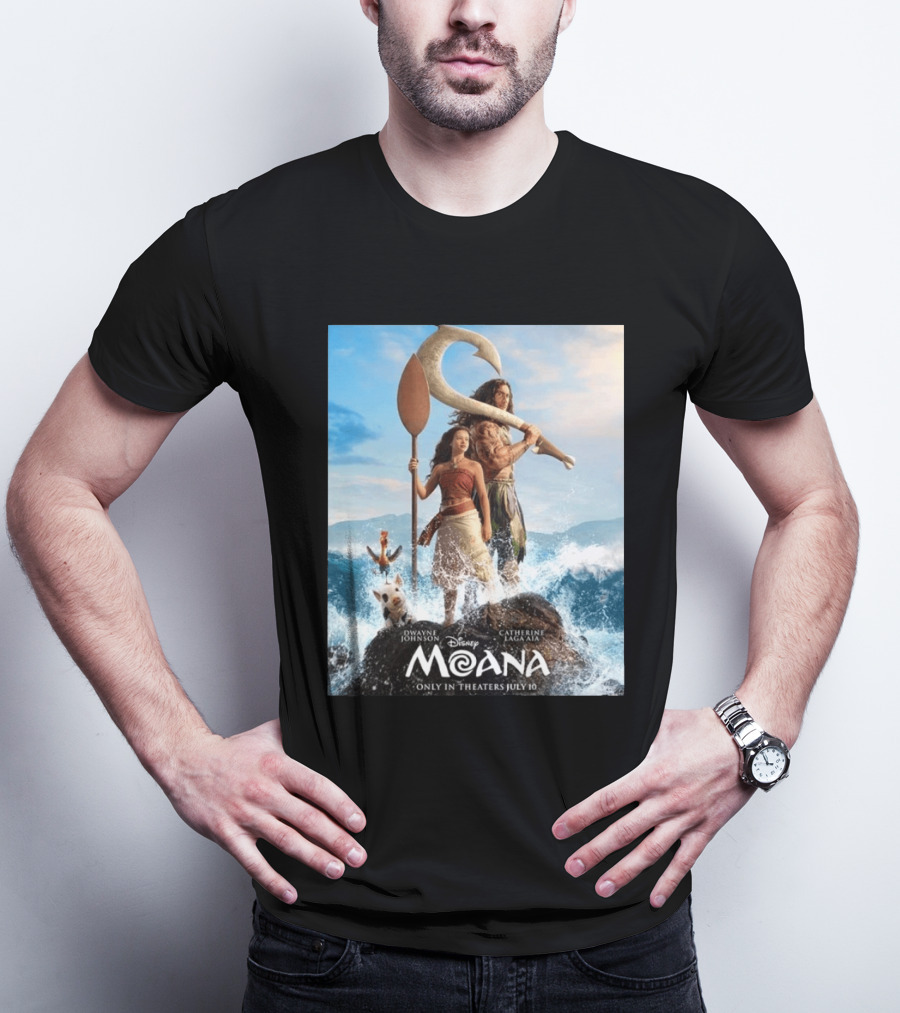 Dwayne Johnson And Catherine Laga'aia In Disney's Moana Live Action July 10 T-Shirt