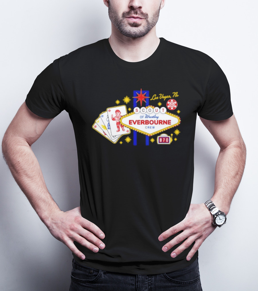 Las Vegas NV Scout Of Wrestling Everbourne Crew Poker Cards 870 T-Shirt