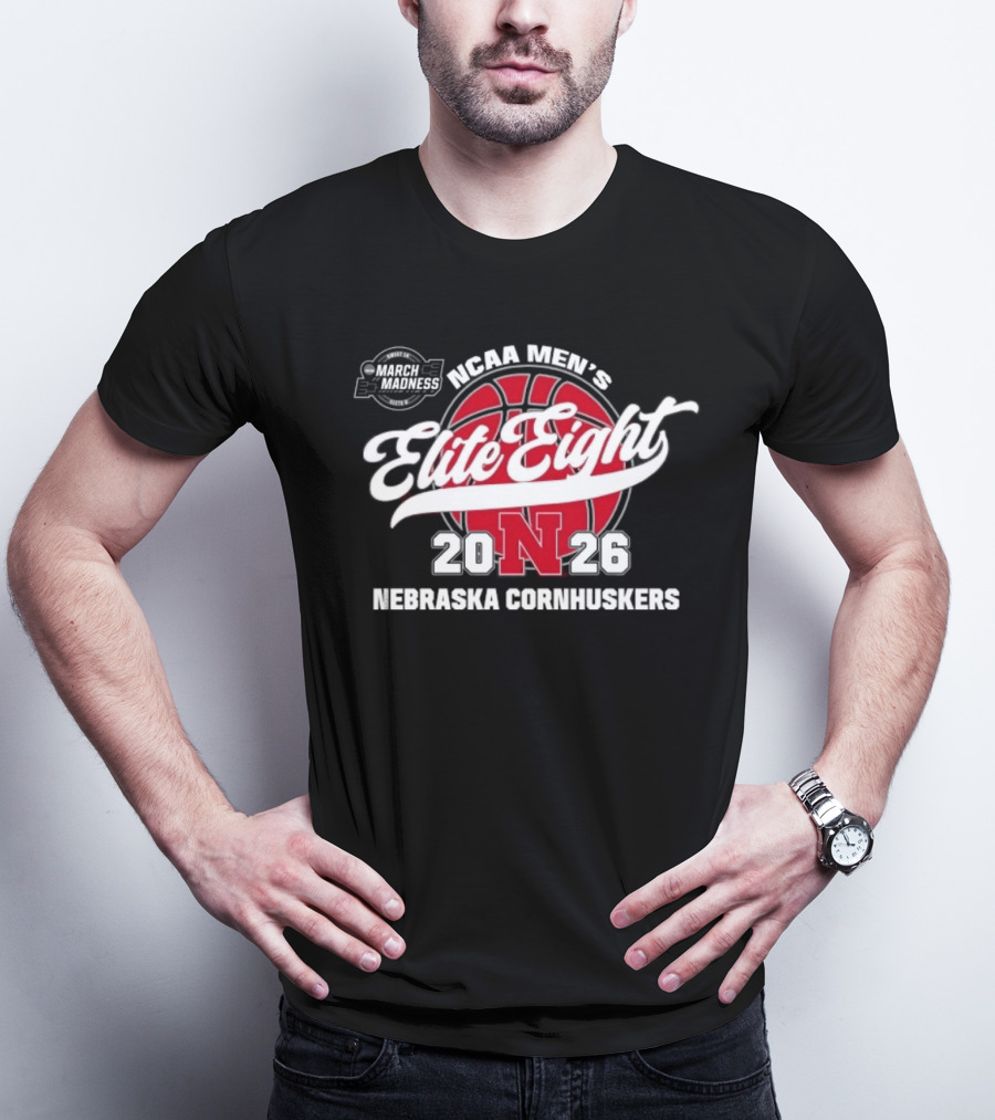 NCAA Men's Elite Eight March Madness Nebraska Cornhuskers 2026 Basketball Tournament T-Shirt