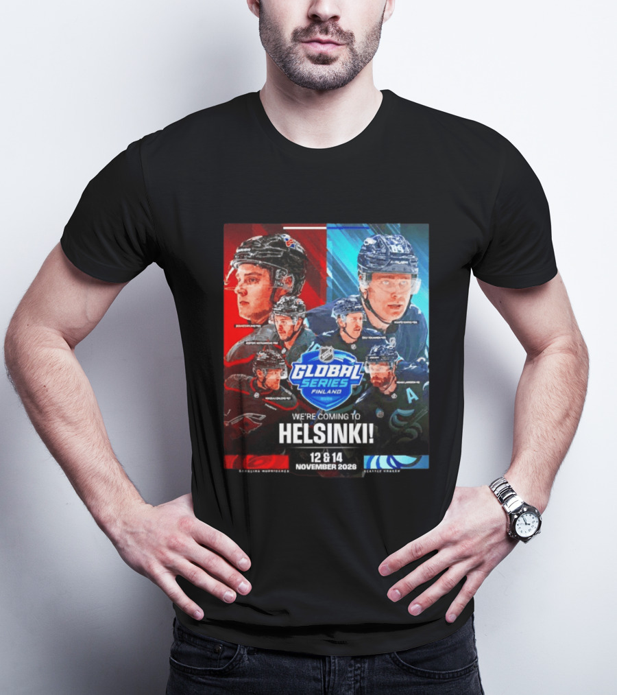 NHL Global Series Finland 2026 Helsinki Carolina Hurricanes Vs Seattle Kraken November 12 14 T-Shirt