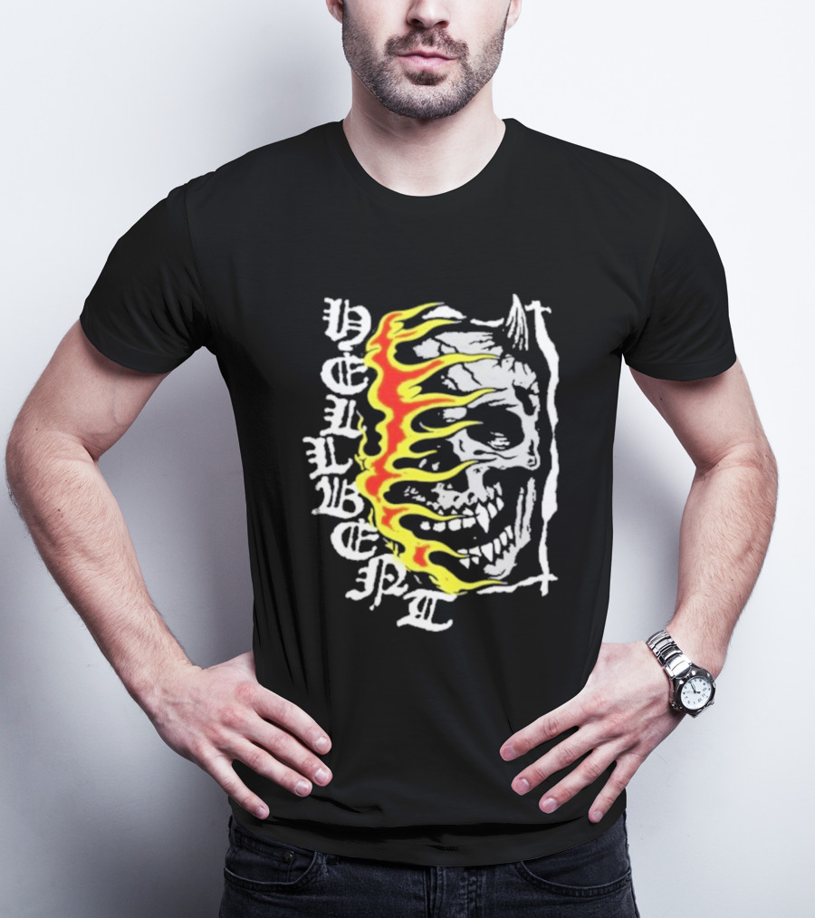 Hellbent No Face No Name Flaming Skull T-Shirt