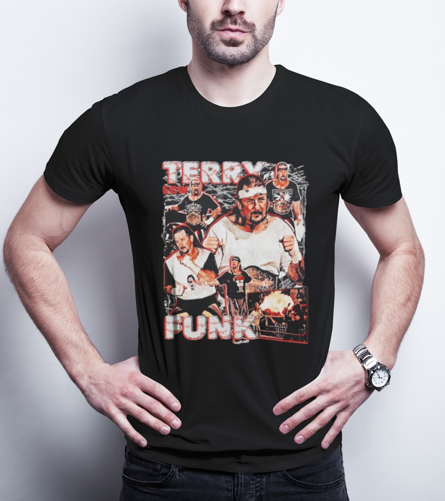 Terry Funk ECW Wrestling Collage T-Shirt