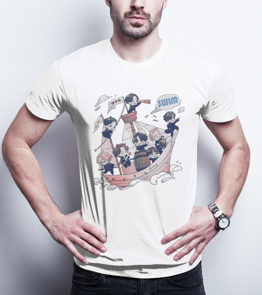 Bangtan Arirang Swim Boat Characters Adventure T-Shirt