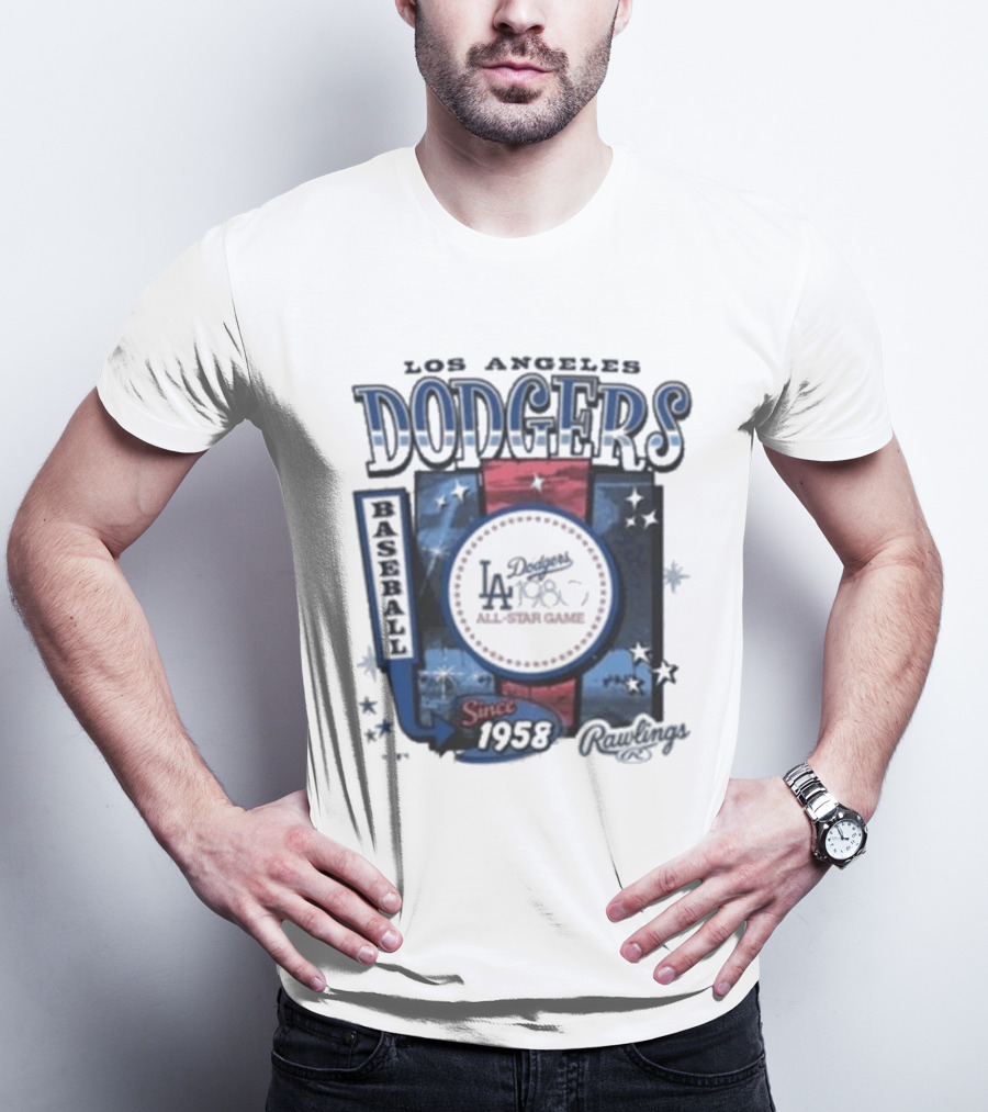 Los Angeles Dodgers Baseball Since 1958 Cooperstown Rawlings 47 T-Shirt