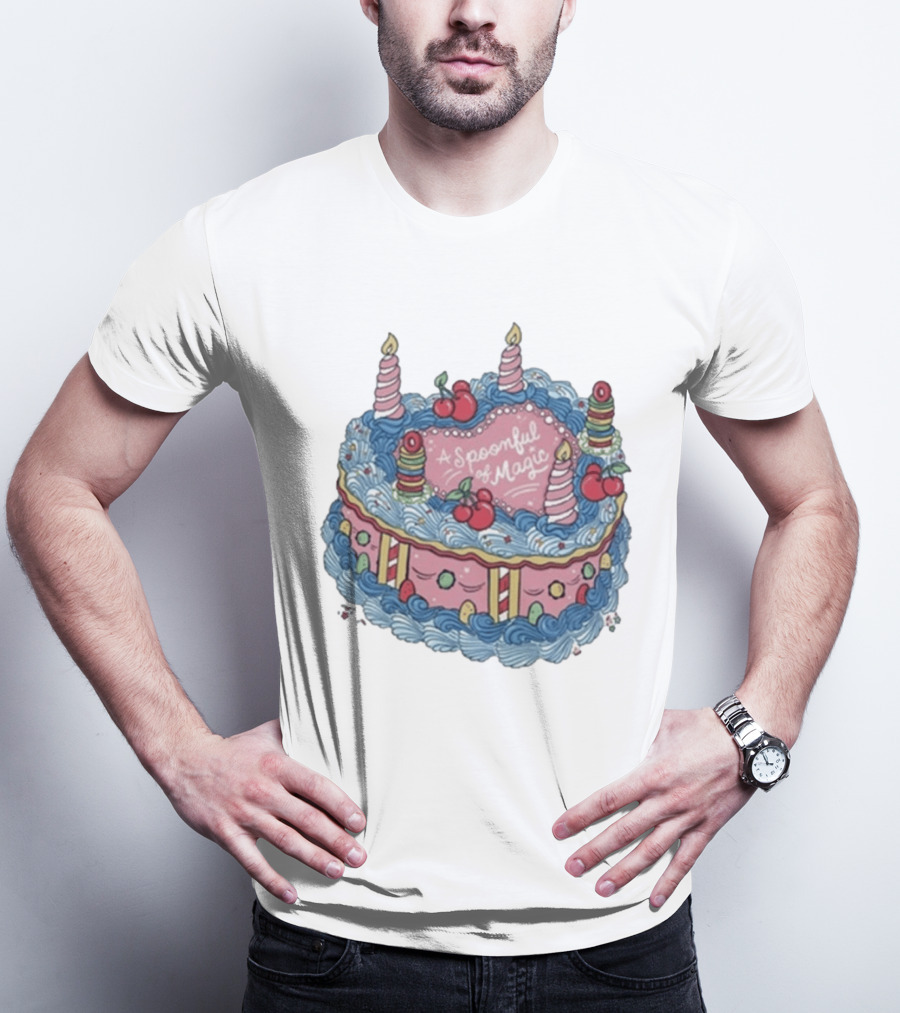 The Lost Bros A Spoonful Of Magic Birthday Cake Candles Cherries T-Shirt