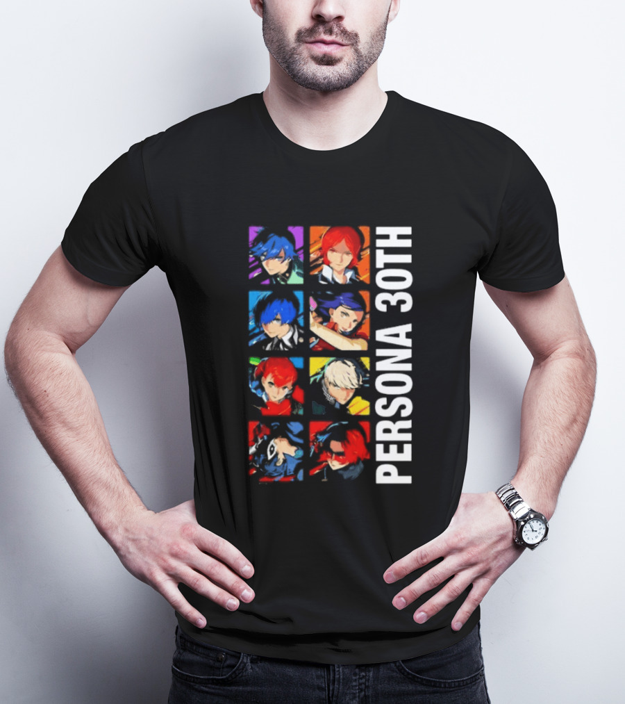 Atlus Persona 30th Anniversary Protagonist Series Legacy Stack T-Shirt